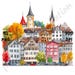 10 PNG Quirky Zurich Scene Clipart, Watercolor Swiss City View ...