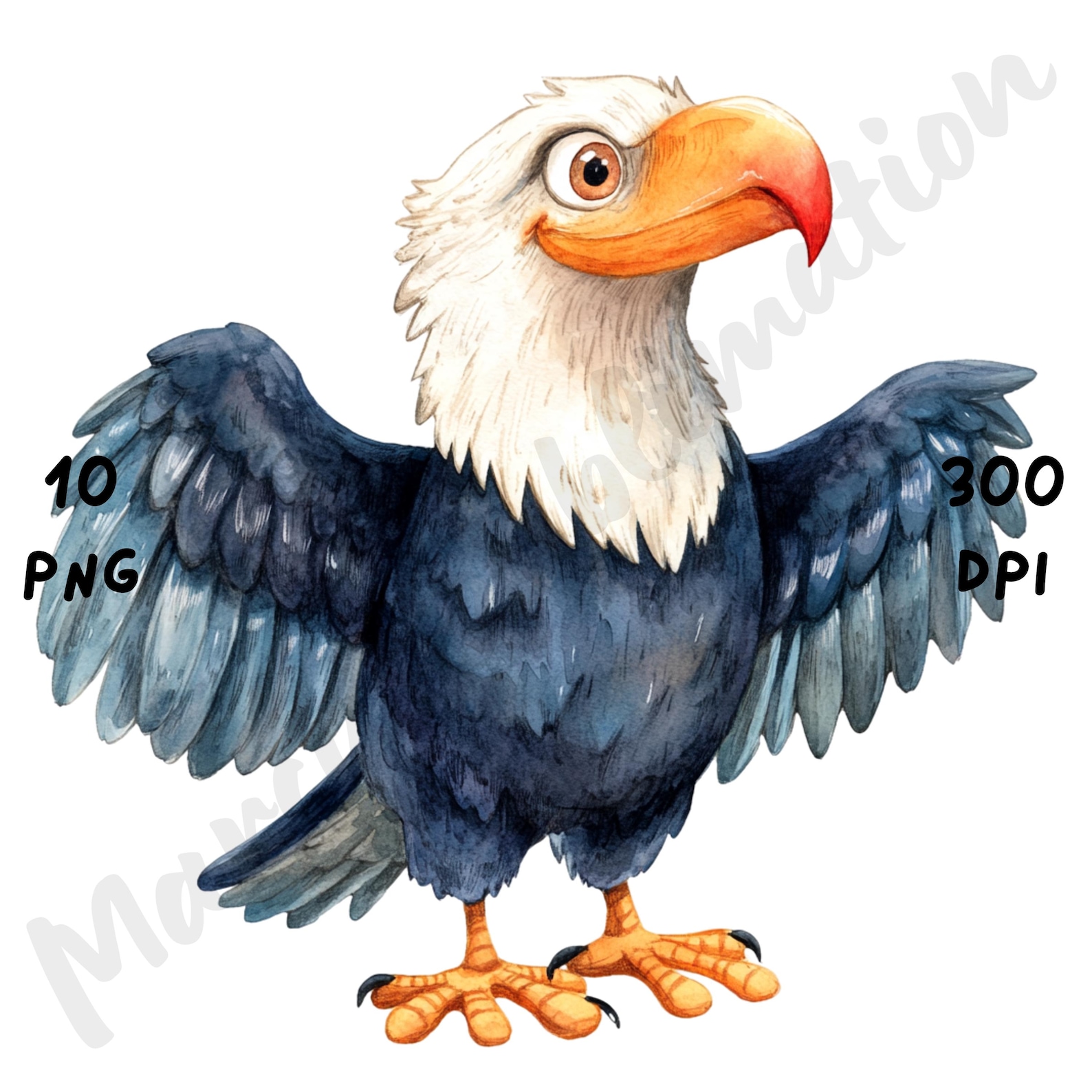10 PNG Quirky Eagle Clipart – Whimsical Funny Cartoon Eagle, Sassy ...