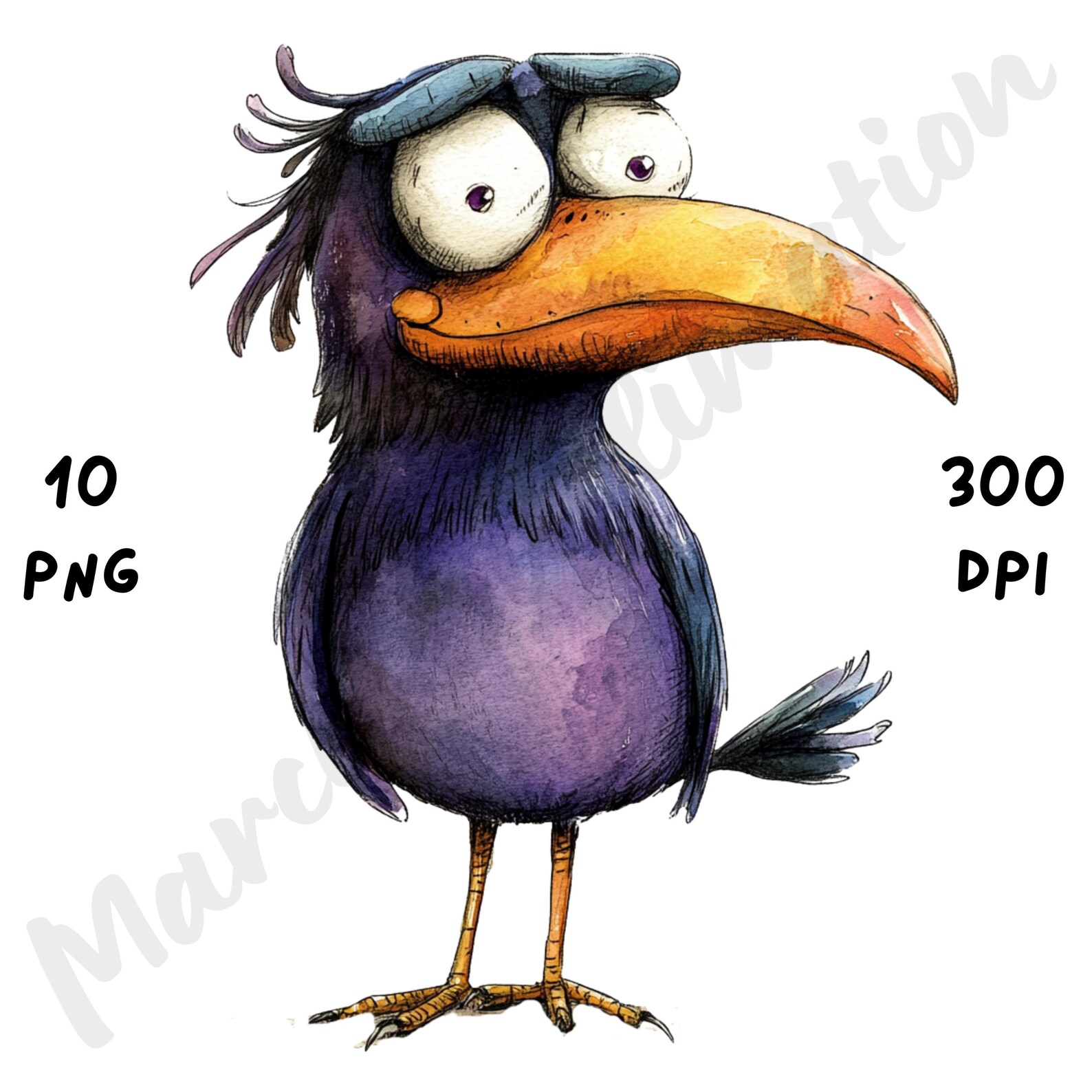 10 PNG Quirky Bird Clipart – Whimsical Funny Cartoon Birds, Crazy Sassy ...