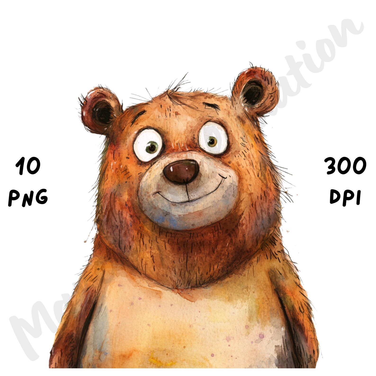 10 PNG Quirky Bear Clipart – Whimsical Funny Cartoon Bear Art ...