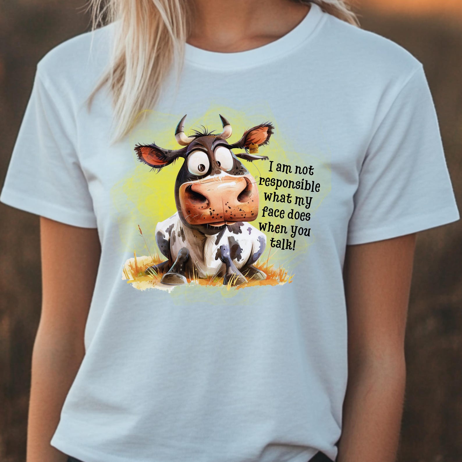 Whimsical Cow PNG, Quirky Funny Cow Sublimation Design, Sarcastic ...
