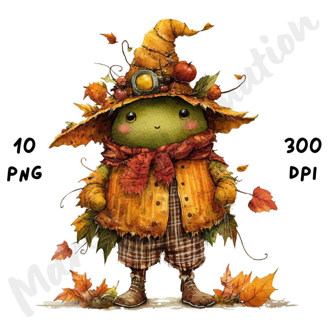 10 PNG Quirky Fall Character Clipart, Whimsical Autumn Monster ...