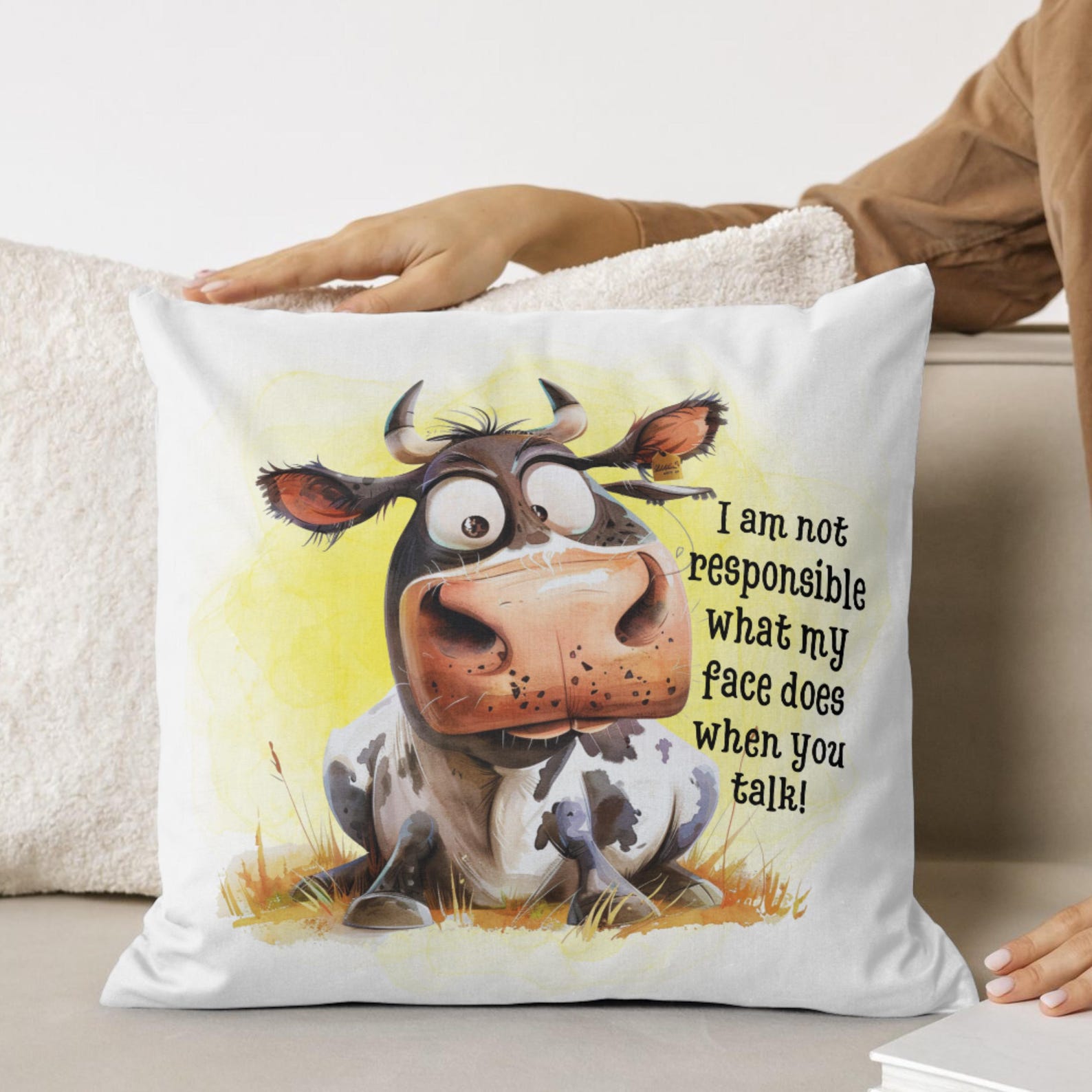 Whimsical Cow PNG, Quirky Funny Cow Sublimation Design, Sarcastic ...