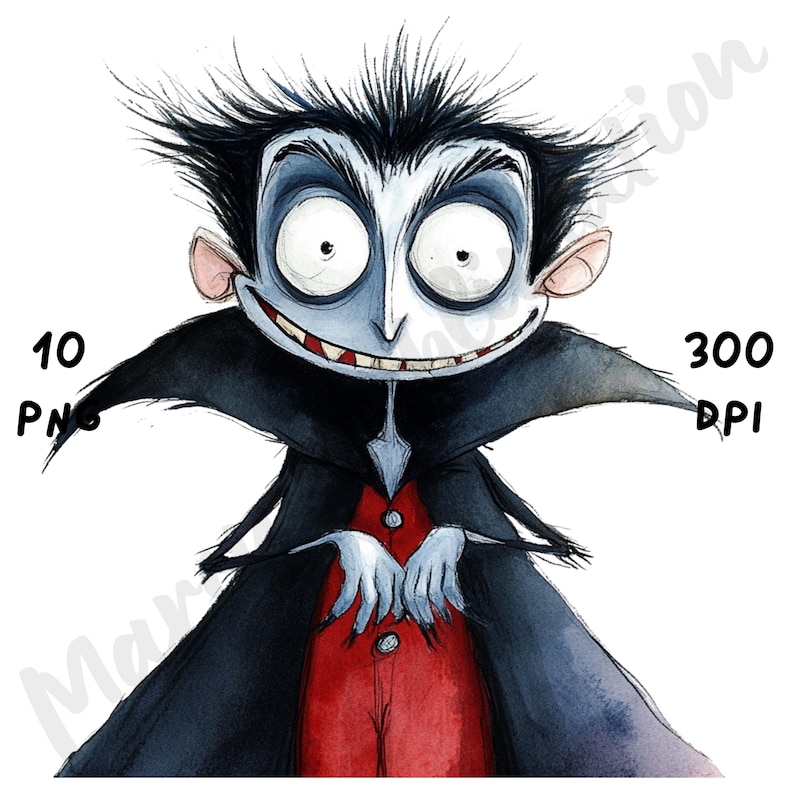 10 PNG Quirky Cute Vampire Clipart, Funny Whimsical Halloween ...