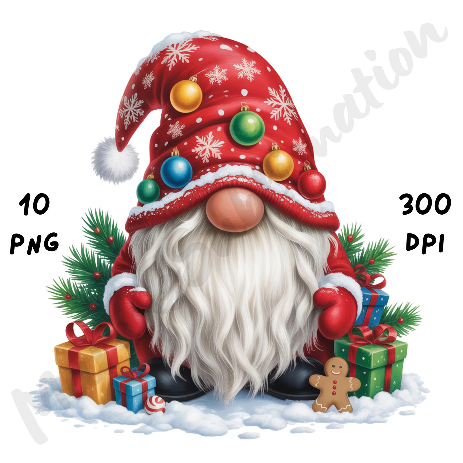 10 PNG Red Gnome Clipart, Whimsical Christmas Gnome Sublimation, Red ...