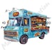 10 PNG Quirky Food Truck Clipart, Whimsical Shop Scene, Watercolor ...