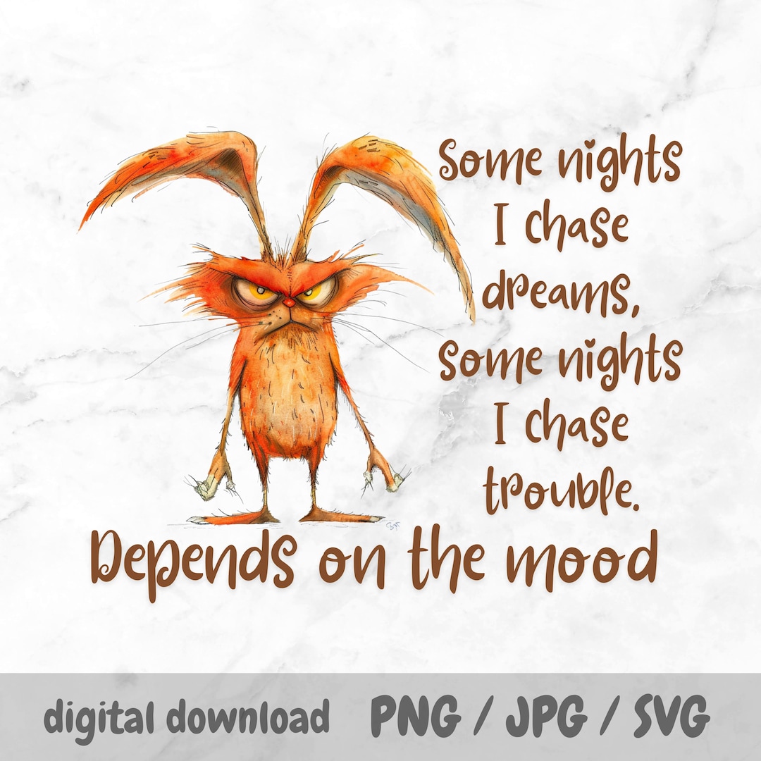 Angry Sassy Rabbit PNG, Quirky Sublimation Design, Sarcastic Bunny Art ...