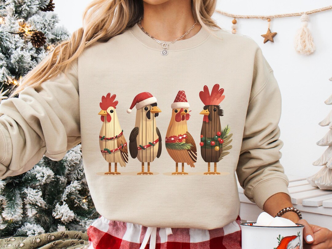 Cute Christmas Chicken PNG, Santa Hat Chicken, Festive Farm Animals ...