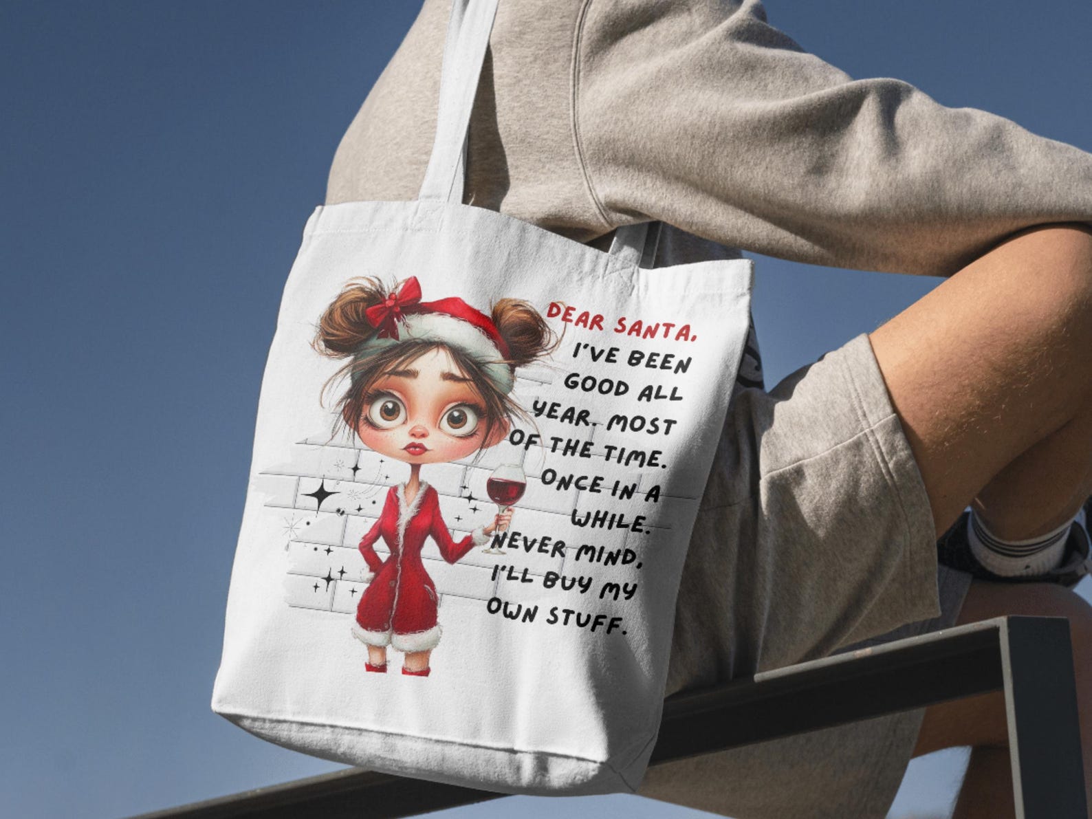 Dear Santa, I've Been Good All Year PNG, Quirky Xmas Girl Sublimation ...
