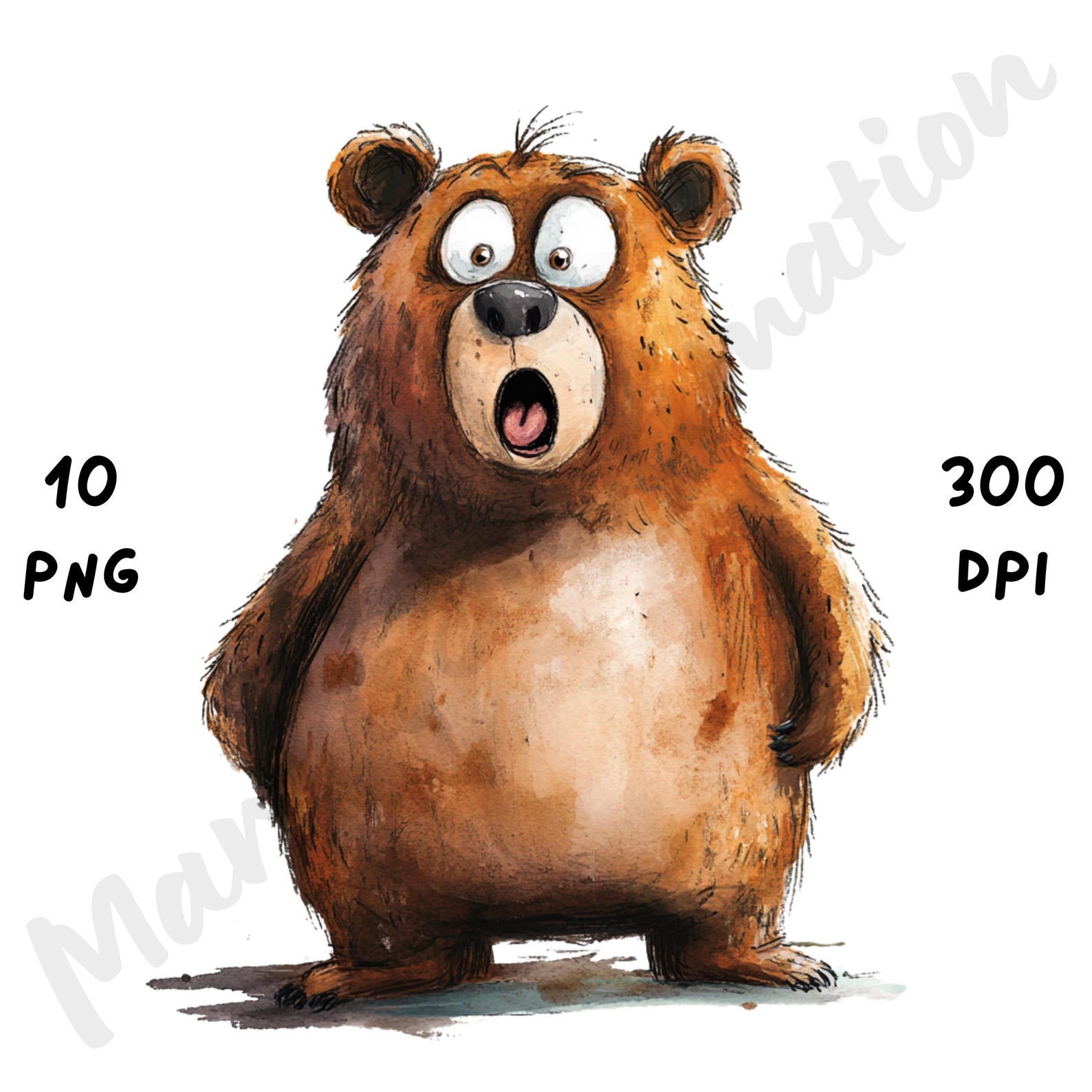 10 PNG Quirky Bear Clipart – Whimsical Funny Cartoon Bear Art ...