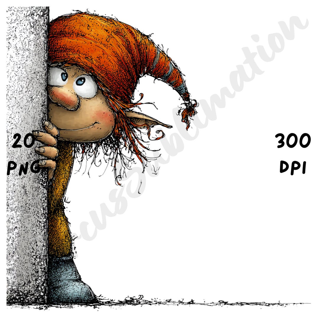 Peeking Elf Clipart, Quirky Peeker Christmas Elf Character PNG Set ...