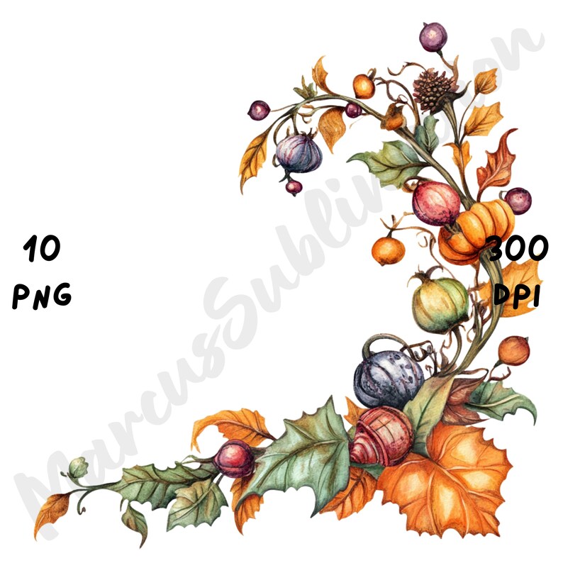 10 PNG Quirky Fall Ornament Border Clipart, Whimsical Autumn ...
