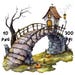10 PNG Quirky Creaky Bridge Clipart, Watercolor Cartoon Halloween ...