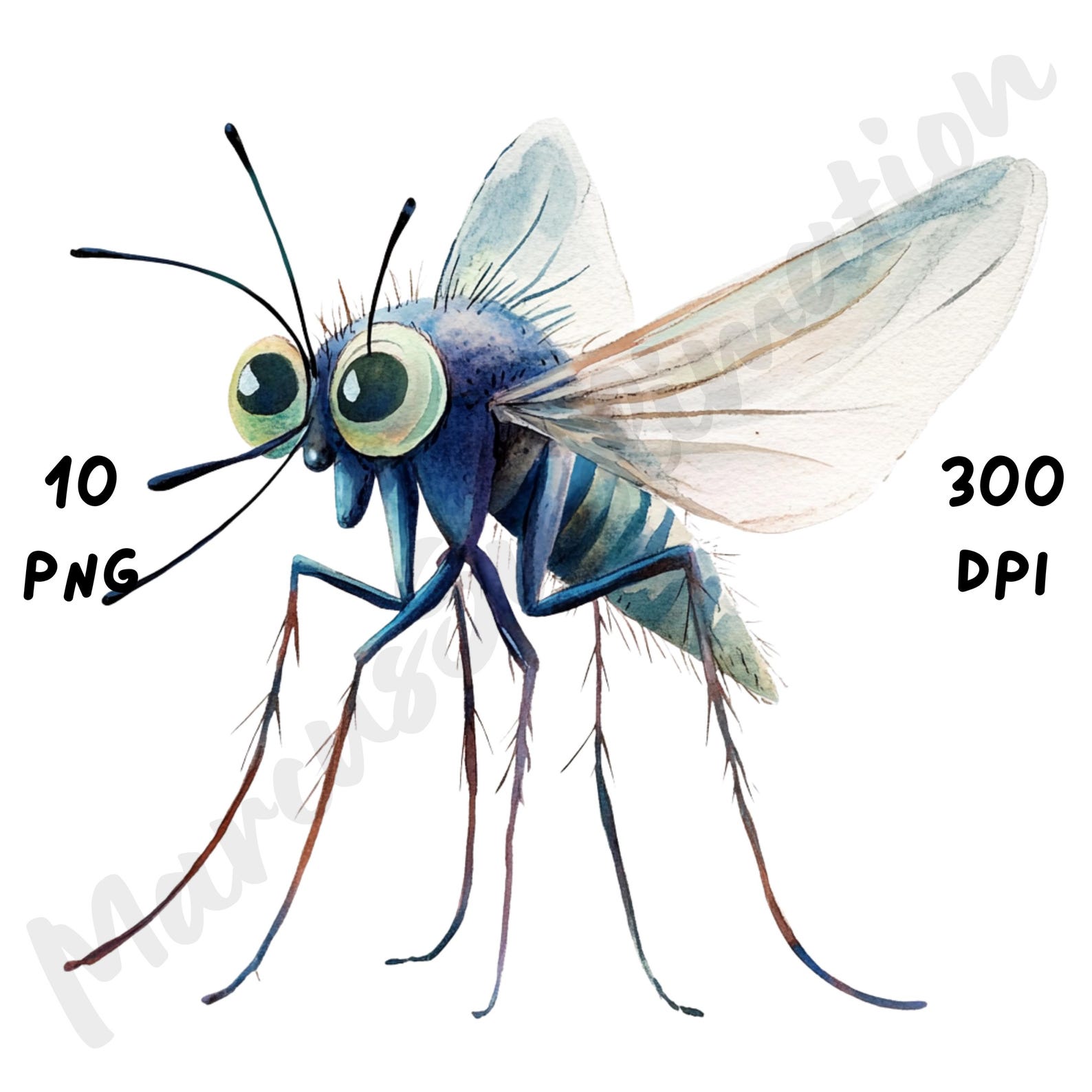 10 PNG Quirky Mosquito Clipart, Cartoon Whimsical Funny Animal ...