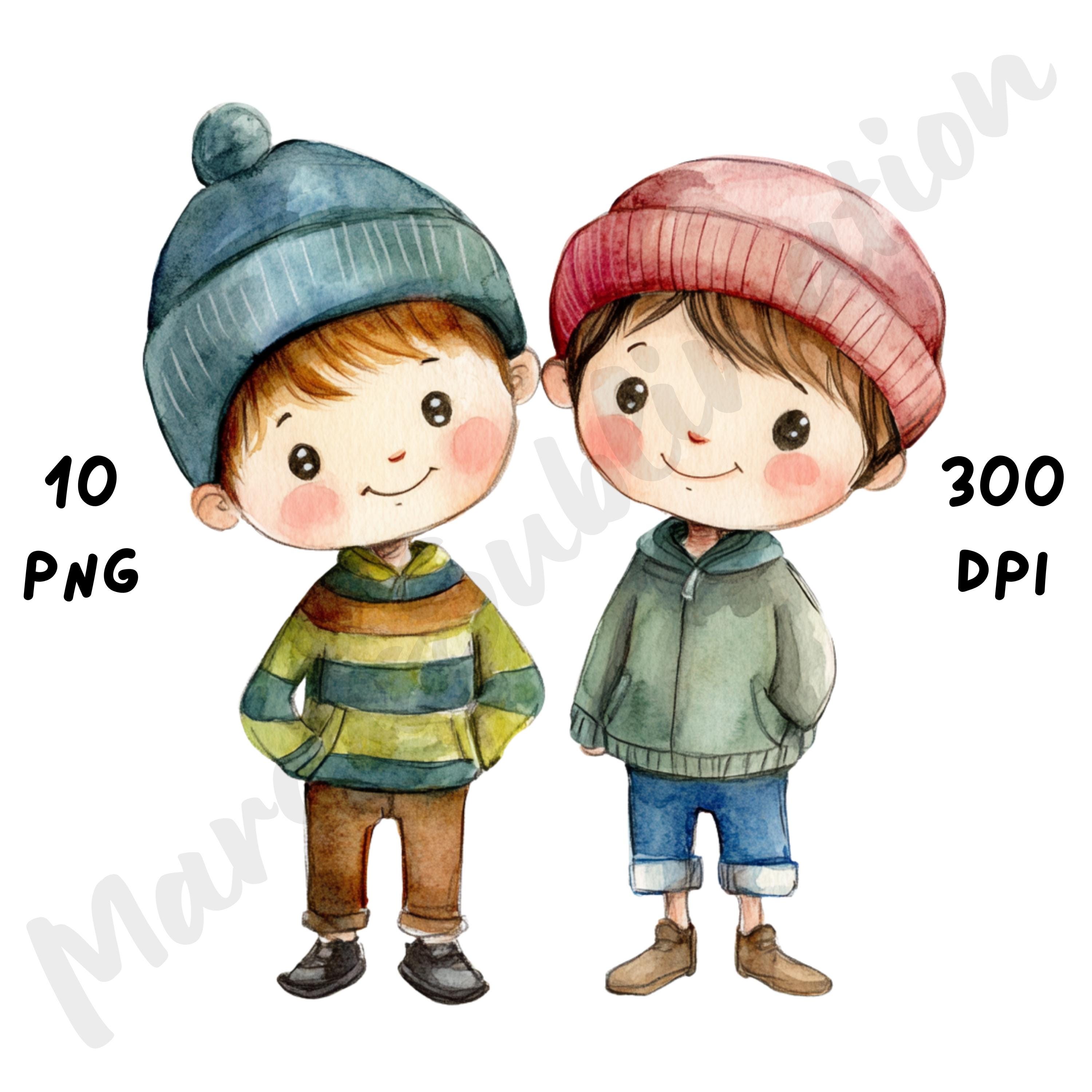 10 PNG Quirky Best Friend Boys Clipart, Whimsical Cartoon Cute ...