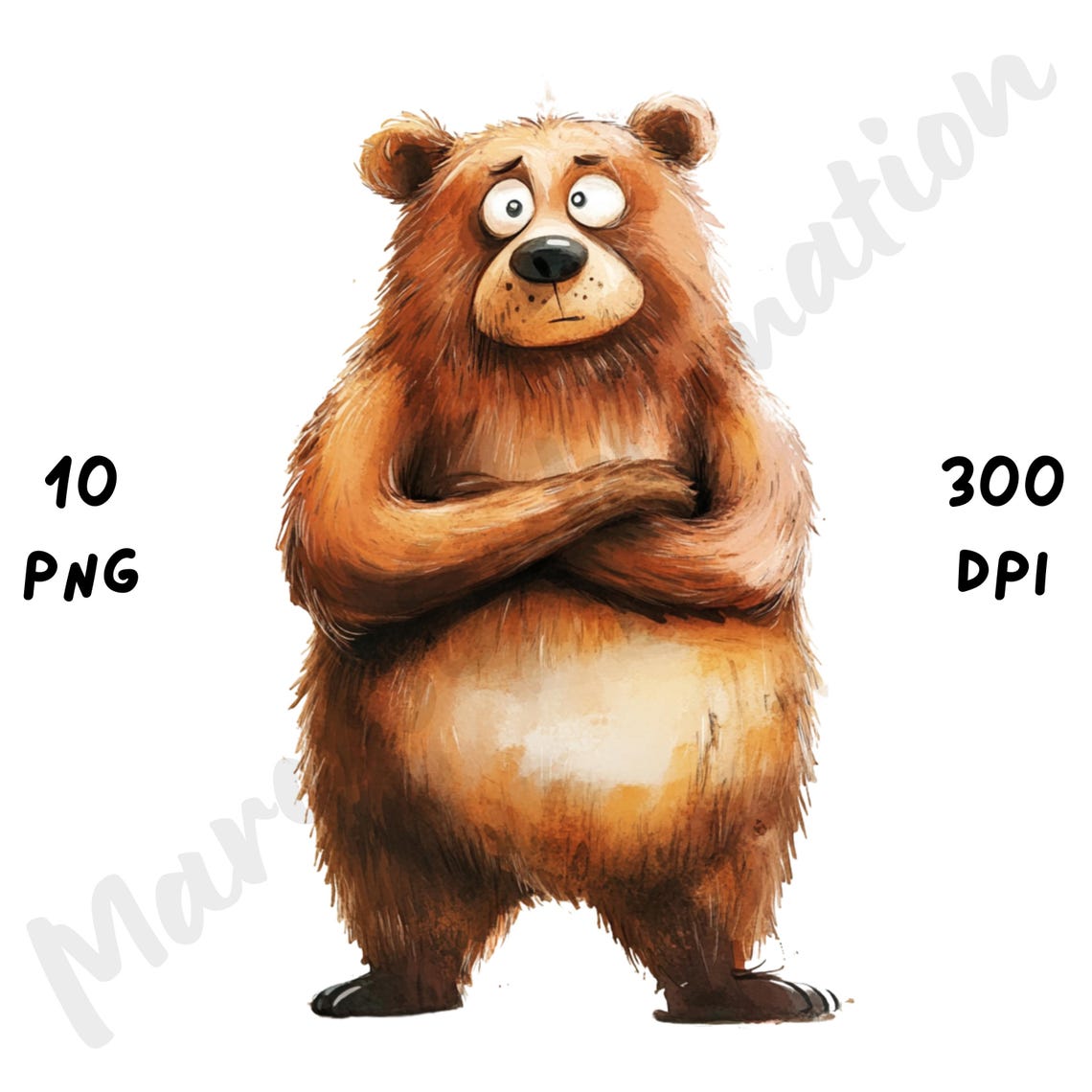10 PNG Quirky Bear Clipart – Whimsical Funny Cartoon Bear Art ...