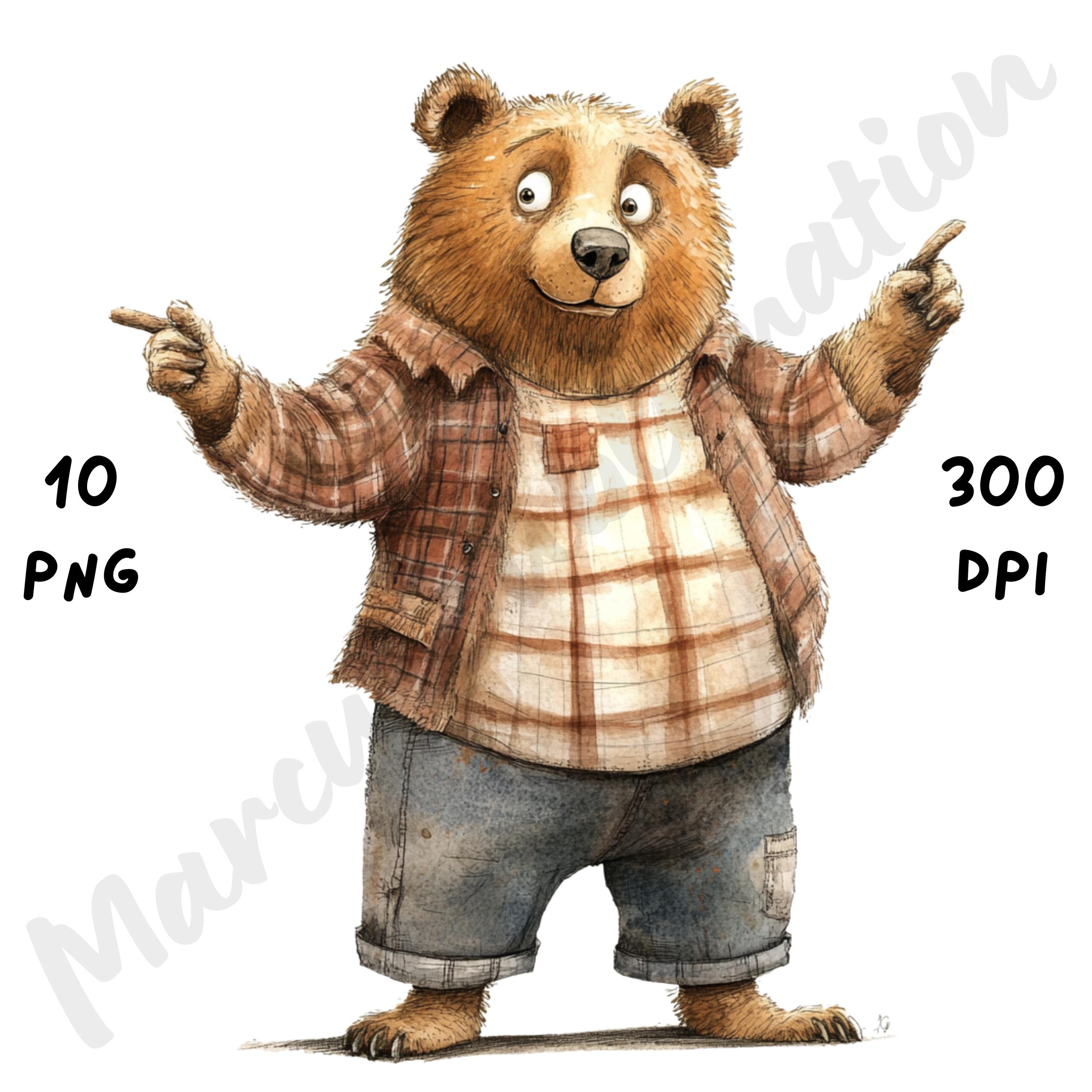 10 PNG Quirky Bear Clipart – Whimsical Funny Cartoon Bear Art ...