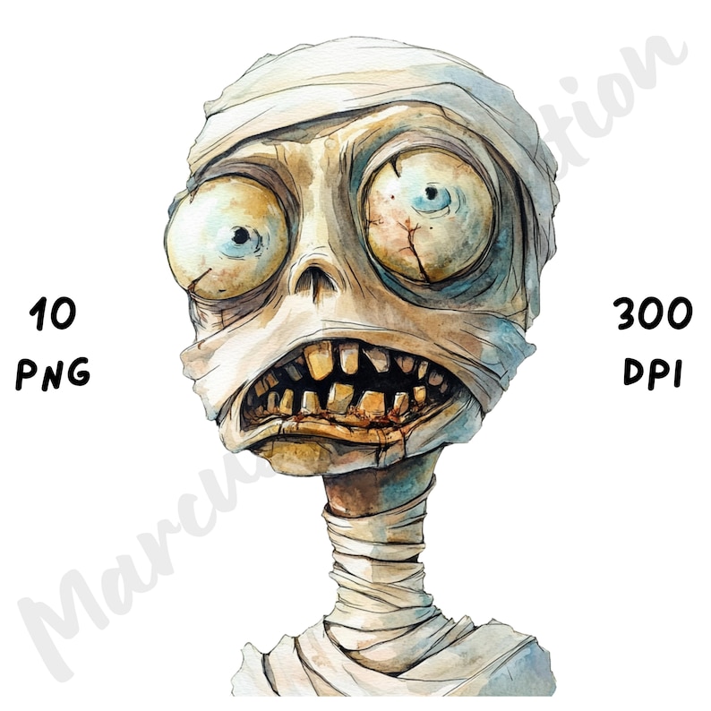 10 PNG Quirky Creepy Mummy Clipart, Funny Whimsical Halloween ...