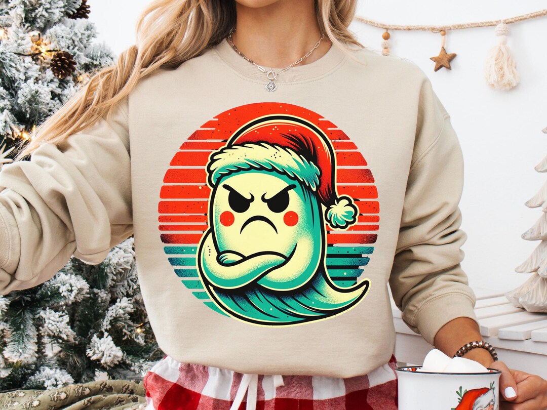 Grumpy Ghost PNG, Funny Christmas Ghost Sublimation, Happy New Year Mug ...