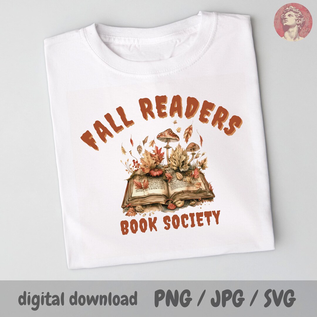 Retro Fall Book Club Png, Reader Society Sublimation, Spooky Readers ...