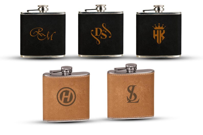 Personalized Flask for Men, Leather Flask, Flask Personalized, Flask ...