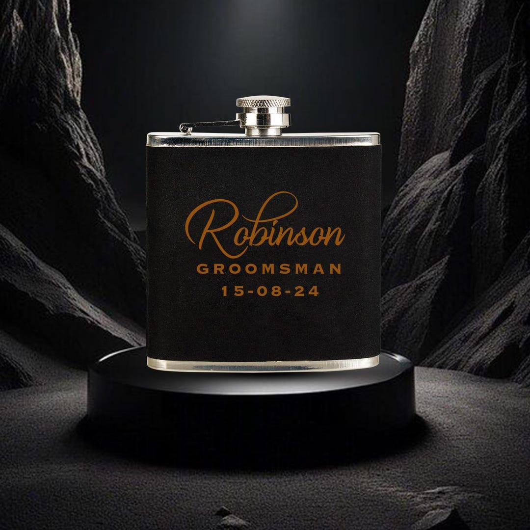 Personalized Leather Flask-custom Name Engraved Gift for Groomsmen ...