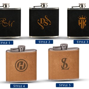 Personalized Flask for Men, Leather Flask, Flask Personalized, Flask ...