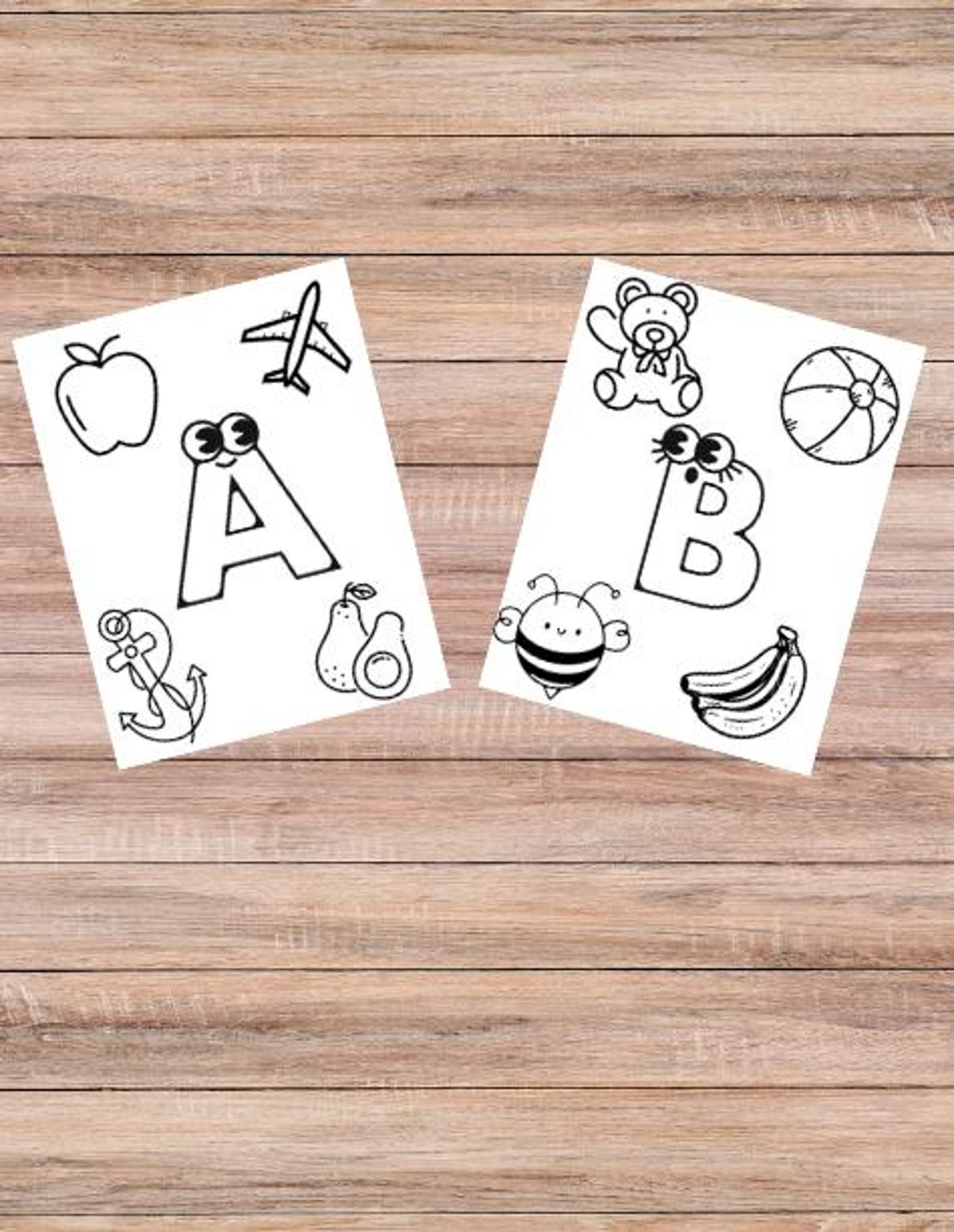 26 Fun Alphabet Coloring Pages for Kids, Toddlers, and Preschoolers - Etsy