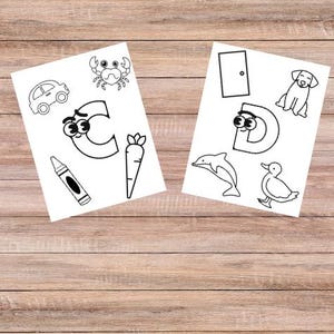 26 Fun Alphabet Coloring Pages for Kids, Toddlers, and Preschoolers - Etsy