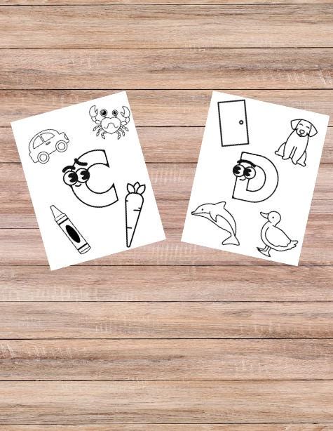 26 Fun Alphabet Coloring Pages for Kids, Toddlers, and Preschoolers - Etsy