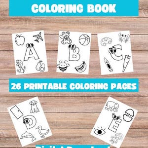 26 Fun Alphabet Coloring Pages for Kids, Toddlers, and Preschoolers - Etsy