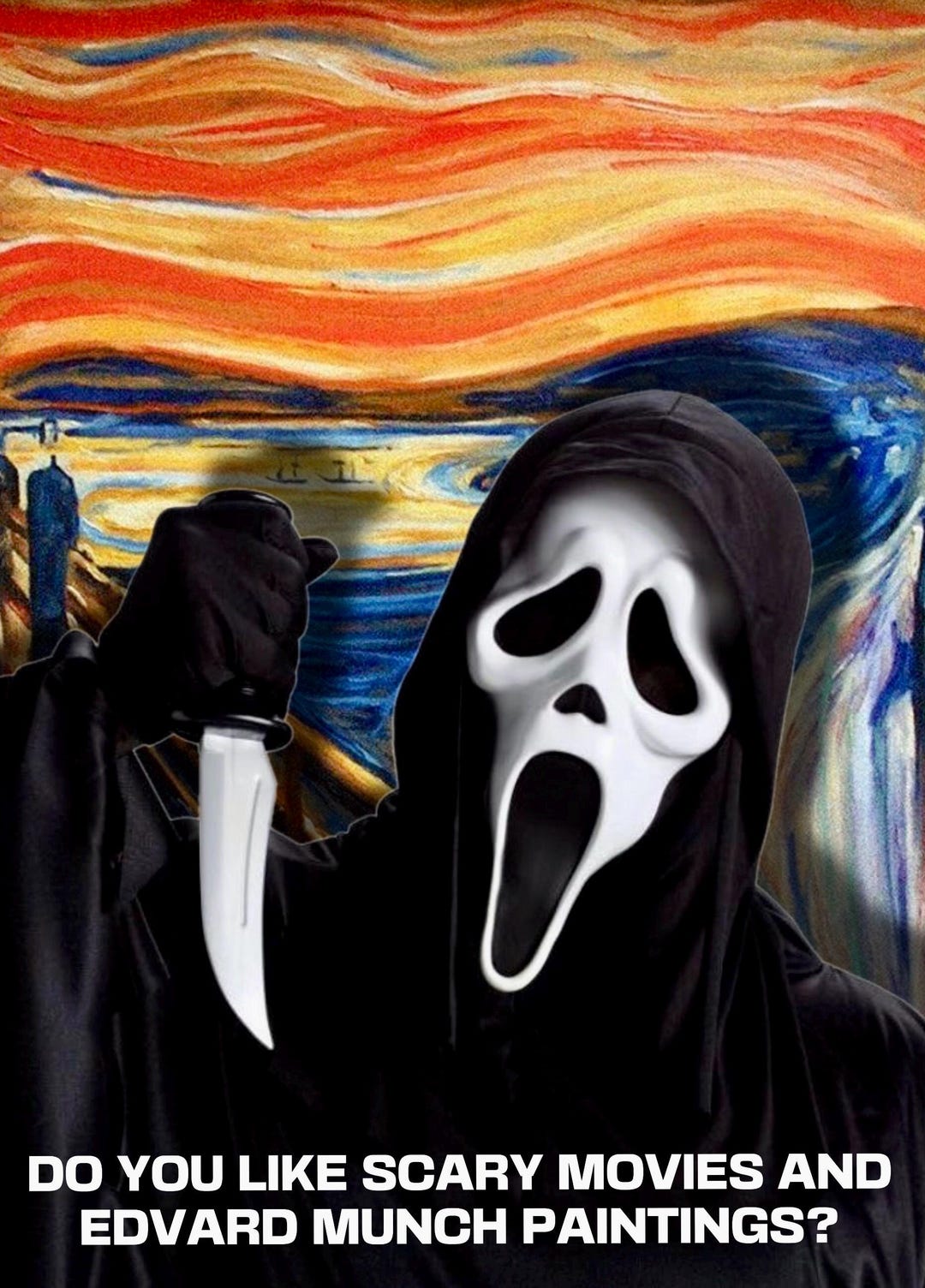 Ghostface in an Edvard Munch Painting, Any Occasion Card, Scream Movie ...