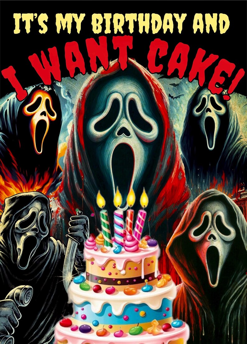 Ghostface, Horror Films, Scream Movies, Birthday Card, Halloween ...