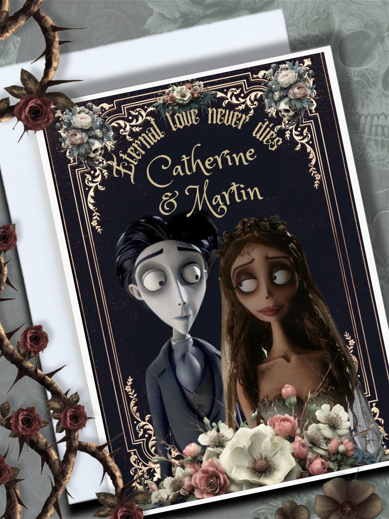 Corpse Bride and Groom Parody: Personalised Gothic Romantic Greeting ...