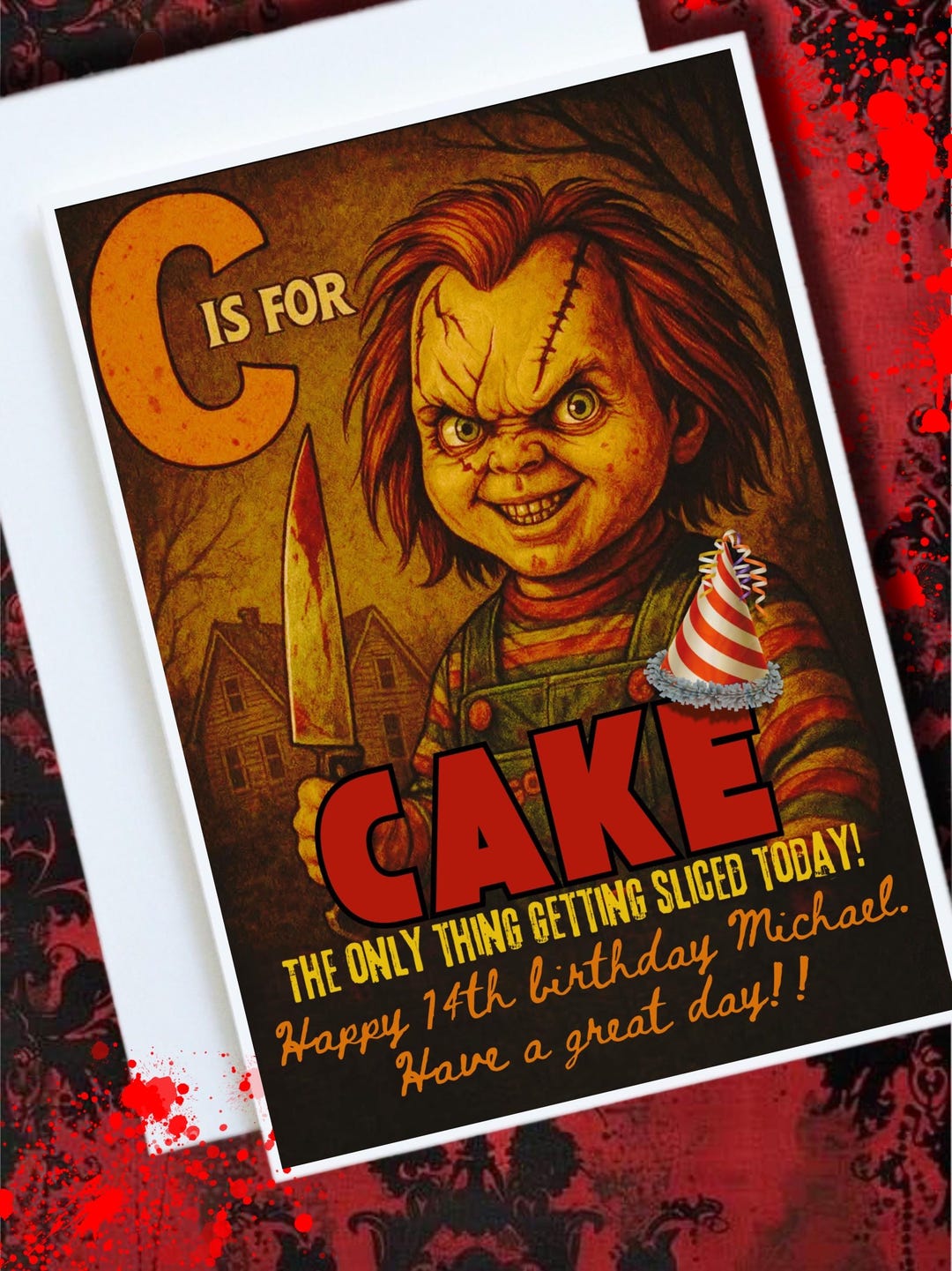 Personalised Horror Birthday Card: Chucky-inspired Creepy Greetings - Etsy