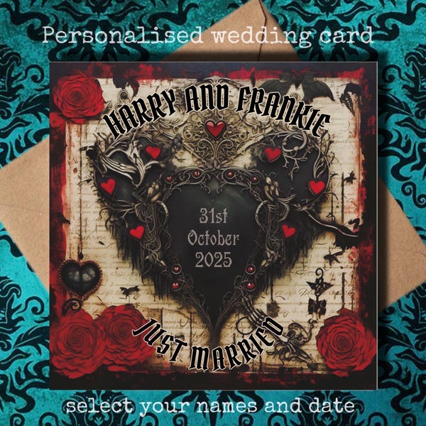 Gothic Wedding Card - Etsy UK