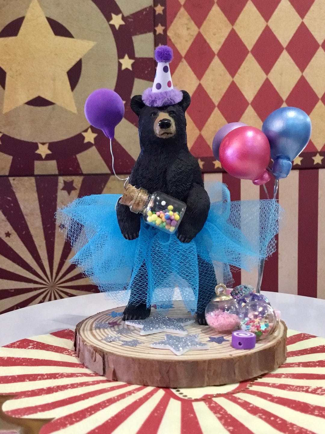 Black Bear Cake Topper, Animal Cake Topper, Party Animal Cake, Kids ...