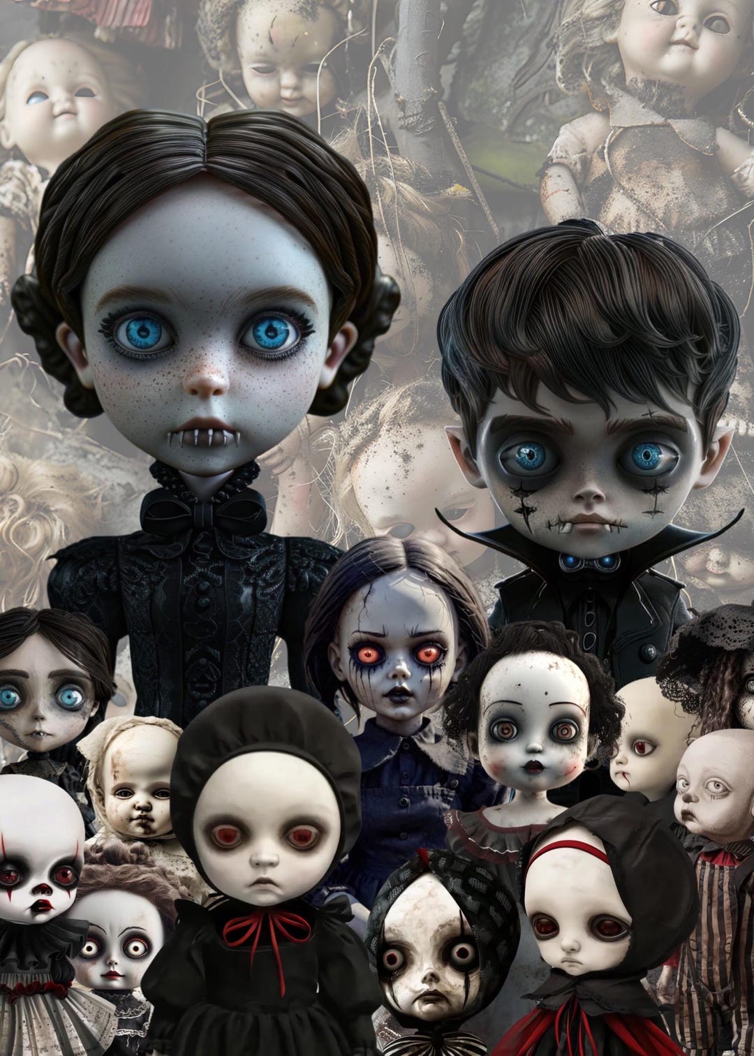 Evil Dolls, Horror, Dark, Creepy, Possessed Dolls, Halloween, Print at ...