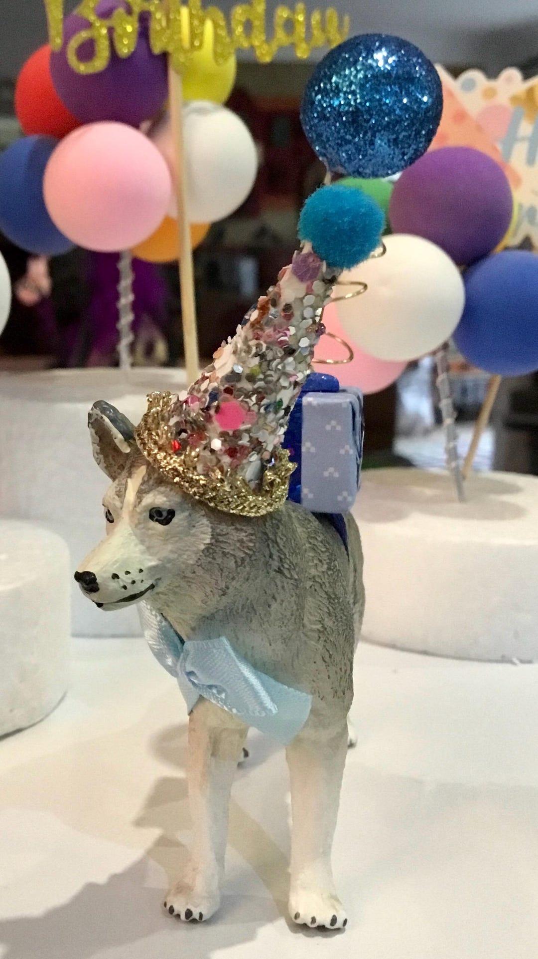 Husky Cake Topper Dog Party Animal Birthday Cake Paw Party Celebration ...