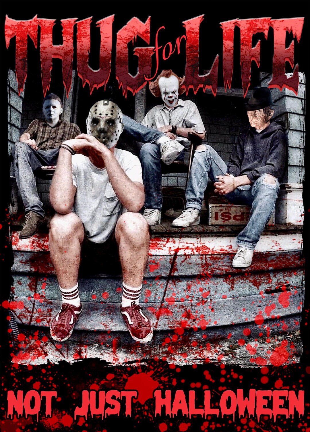 Thug Life Movie Killers Card, Halloween ,birthday Card, Fun Horror Card ...