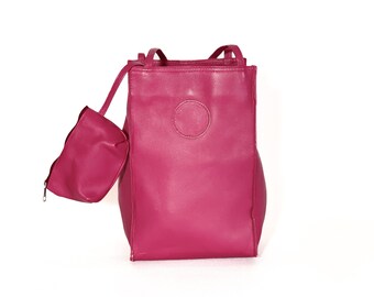 Hot Pink Leather Bag - Etsy