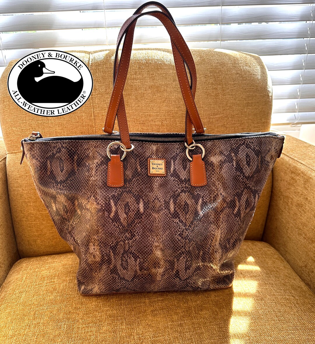 Dooney and Bourke LARGE Tote Bag Python Snake Print Patent Leather ...