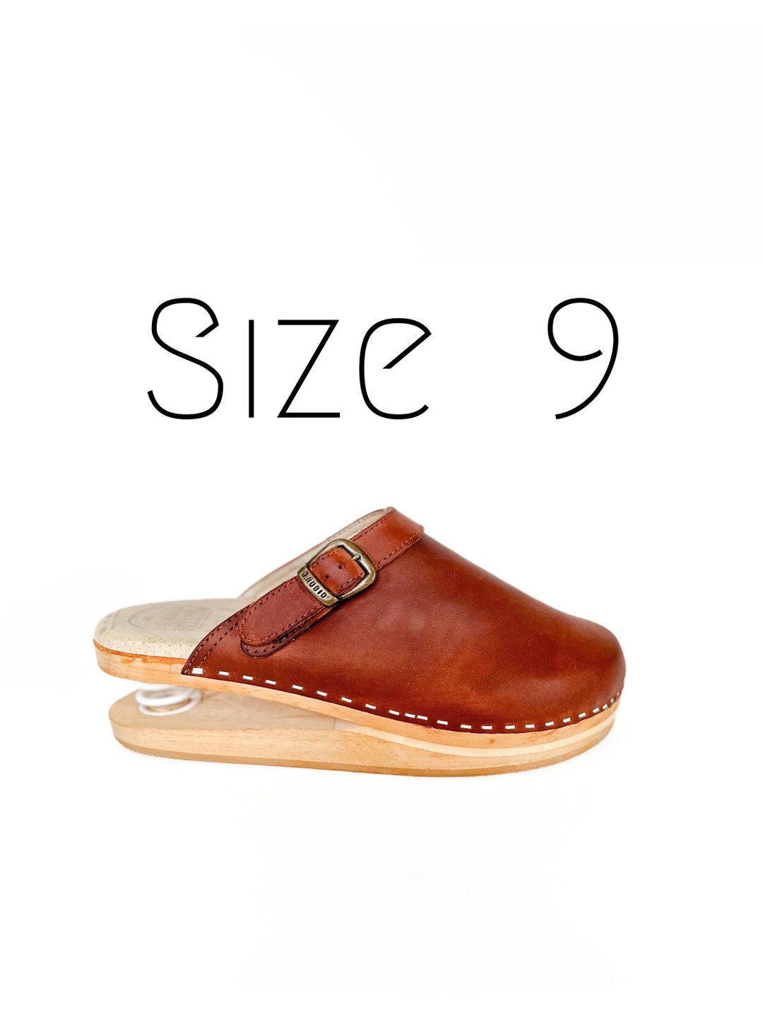 Vintage Clogs Size 9 Leather Slides 70s Style 90s Platform - Etsy