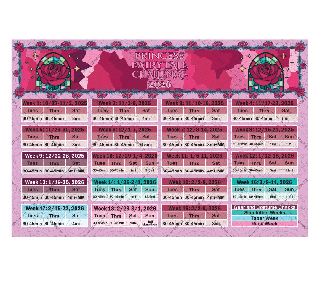 Rundisney Princess Fairytale Challenge Matte Poster - Fitness Wall Art ...