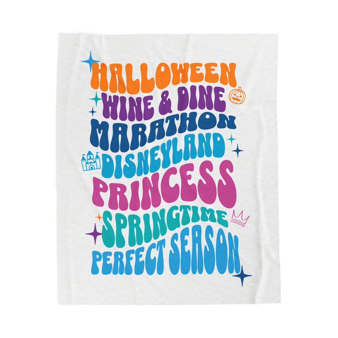 Rundisney Perfect Season Inspired Velveteen Plush Blanket, Halloween ...