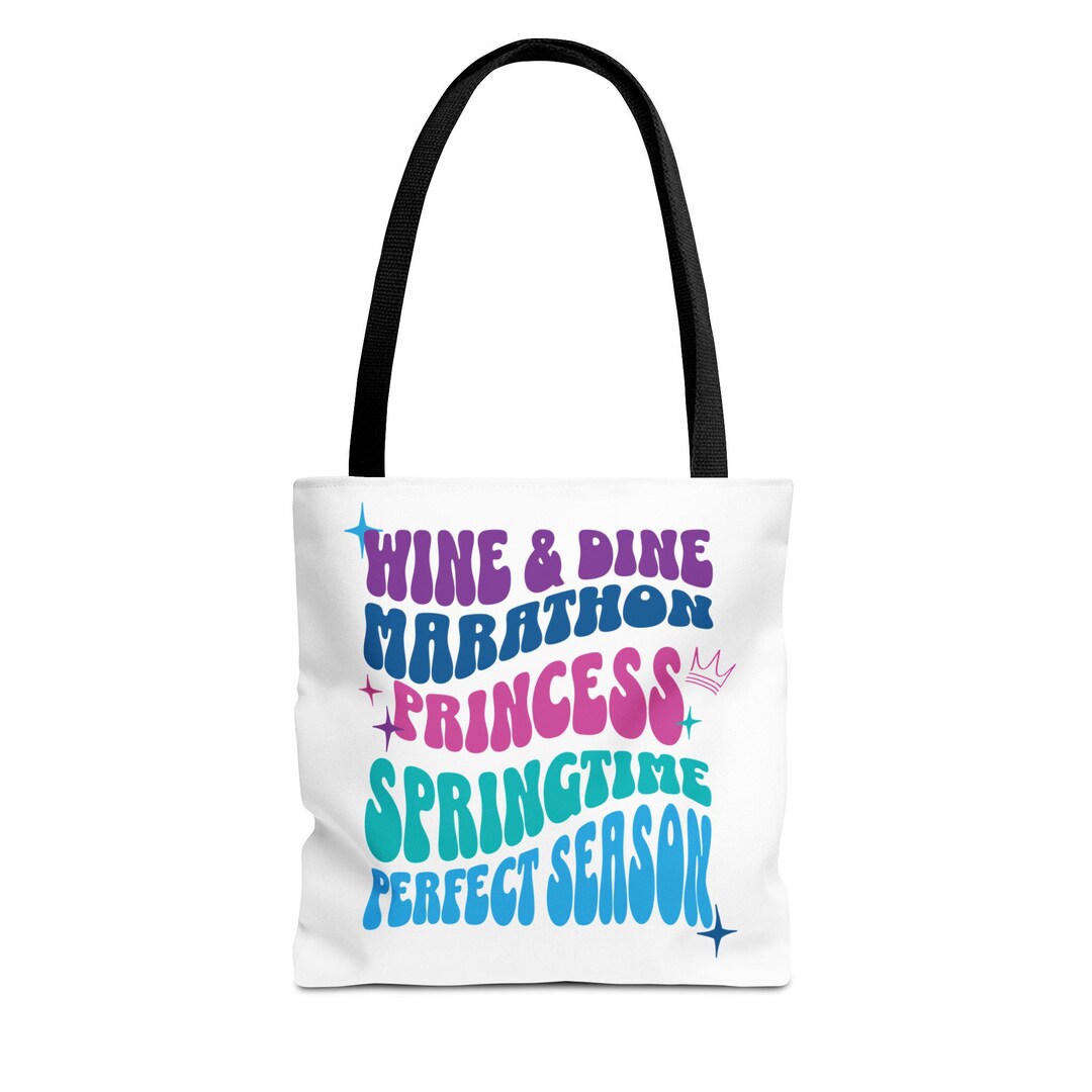 Rundisney Perfect Season Inspired Tote Bag, Wine & Dine, Marathon ...