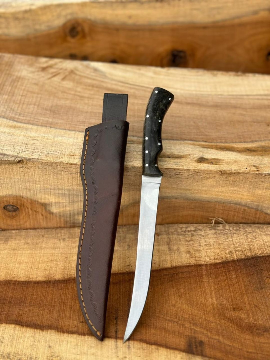 Handmade Fillet Knife Kitchen Knife Cooking Carbon Steel Knife Resin ...