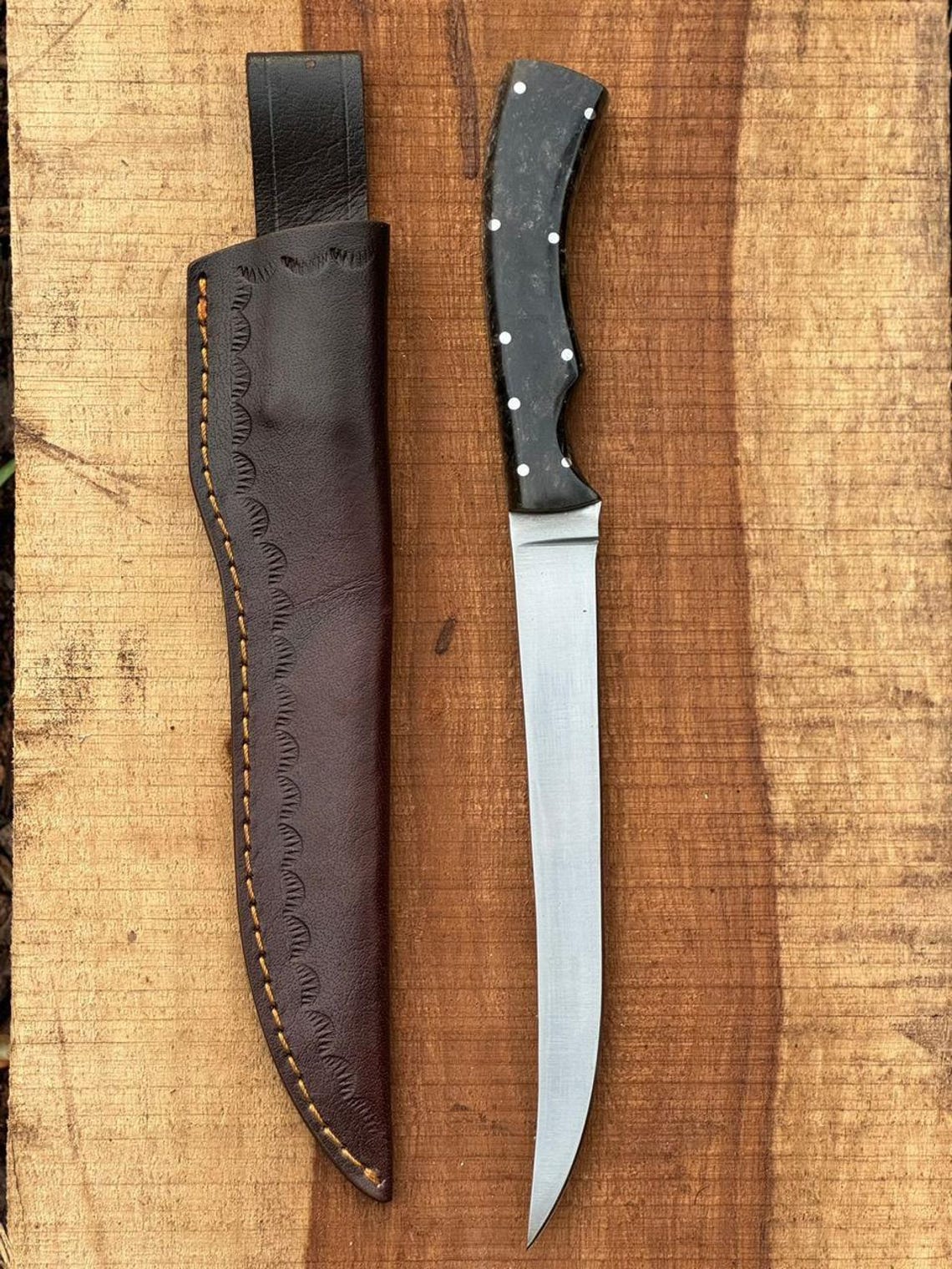 Handmade Fillet Knife Kitchen Knife Cooking Carbon Steel Knife Resin ...