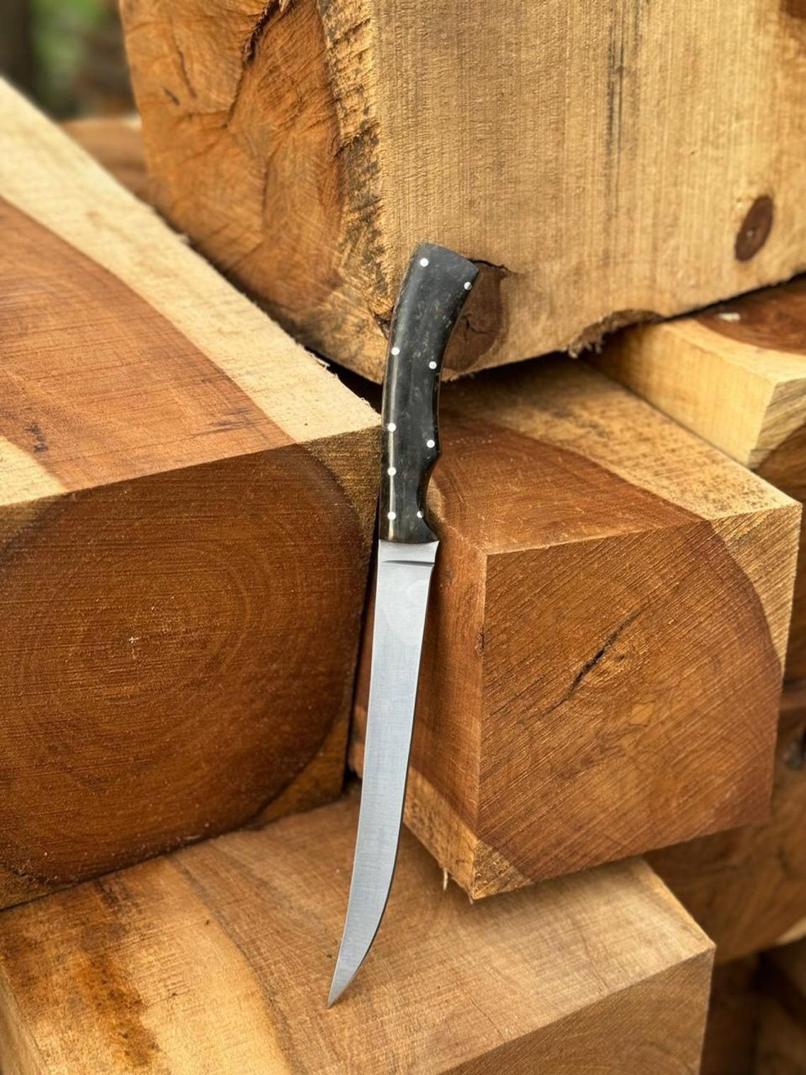 Handmade Fillet Knife Kitchen Knife Cooking Carbon Steel Knife Resin ...