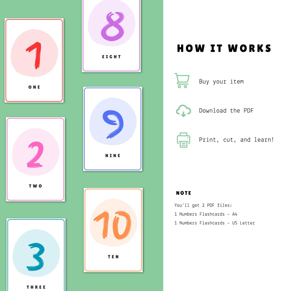 Printable Flashcards | Numbers Flashcards | 123 Flashcards | Montessori ...